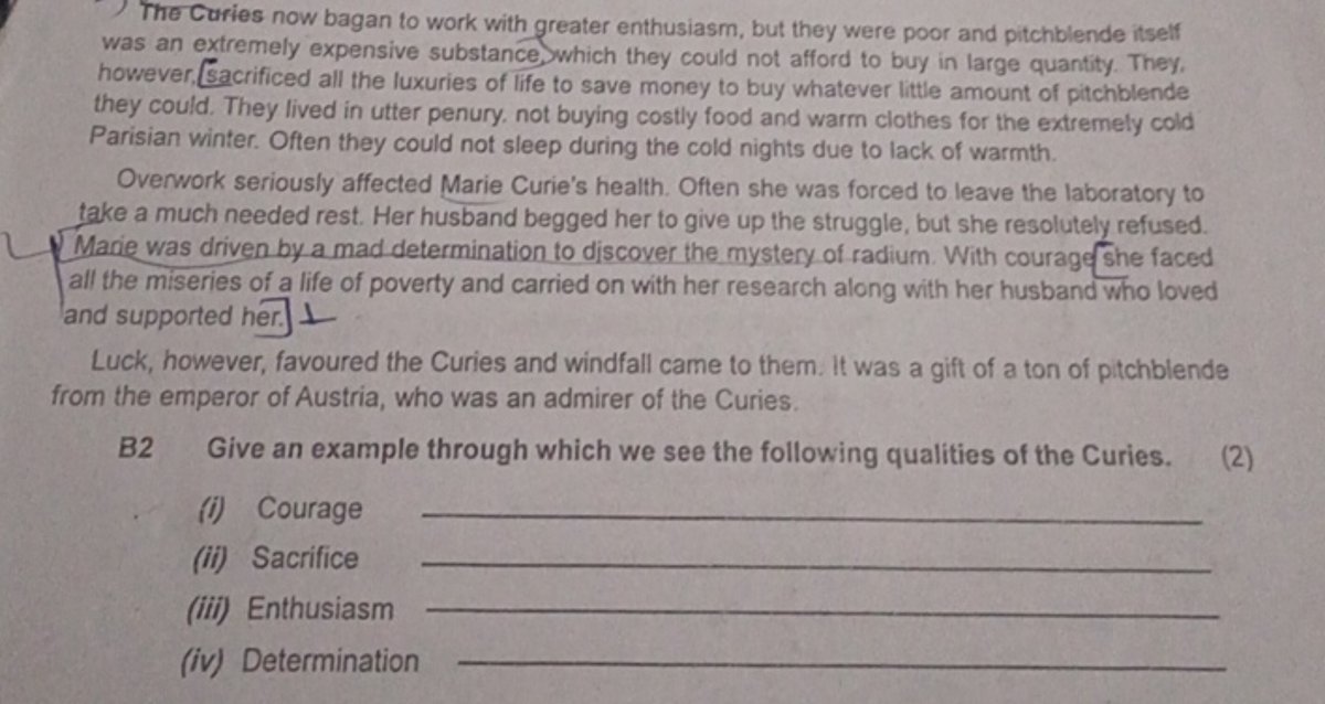 B2 Give an example through which we see the following qualities of the Cu..