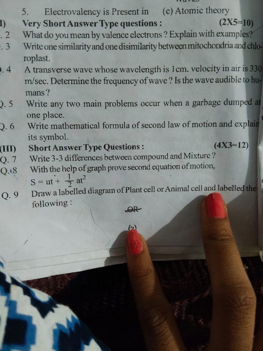 Here are the questions: Very Short Answer Type questions: What do you m..