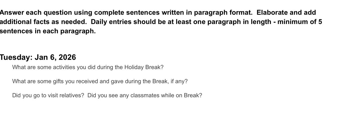 Answer each question using complete sentences written in paragraph format..