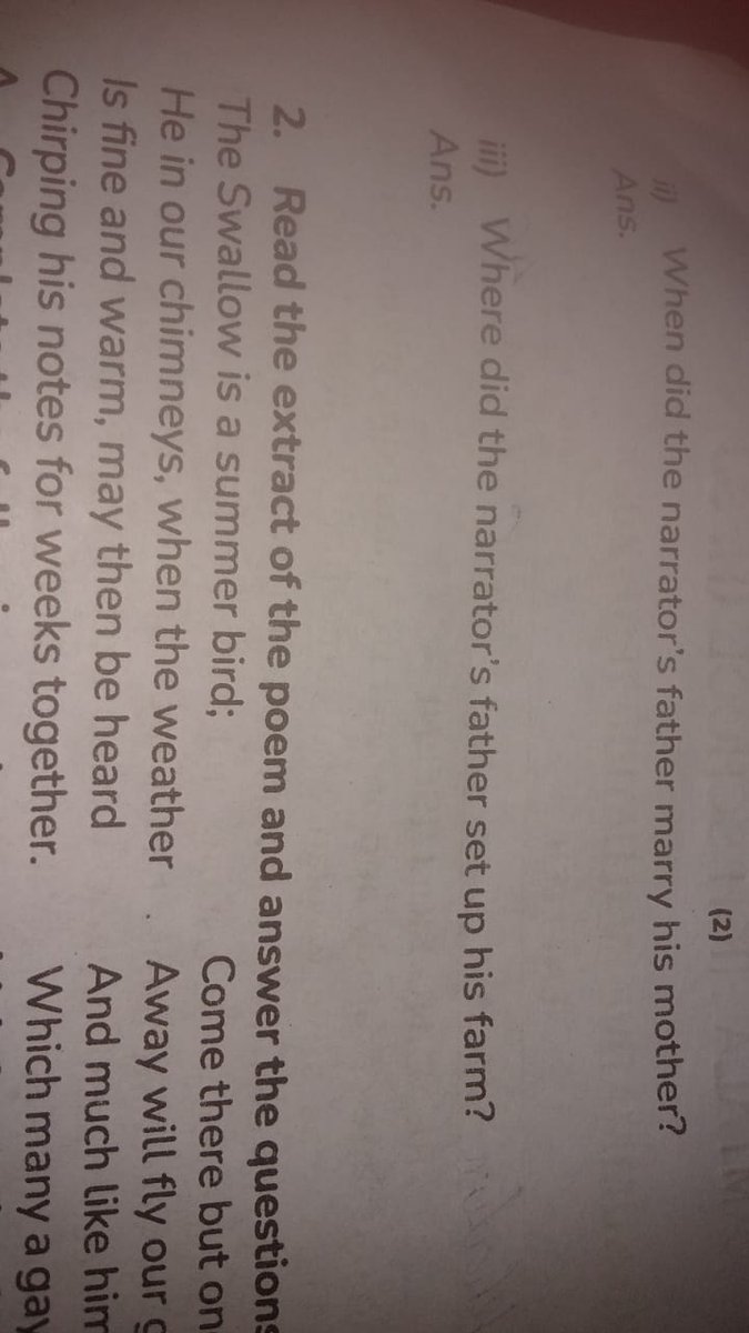When did the narrator's father marry his mother? Where did the narrator's..