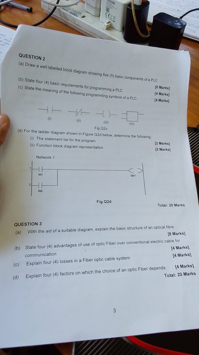 QUESTION 2 (a) Draw a well labelled block diagram showing five (5) basic..