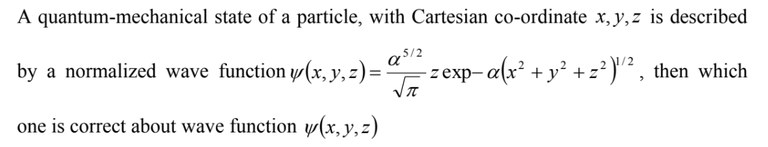 A quantum-mechanical state of a particle, with Cartesian co-ordinate x, y..