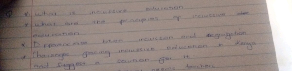 What is inclusive education? What are the principles of inclusive educati..
