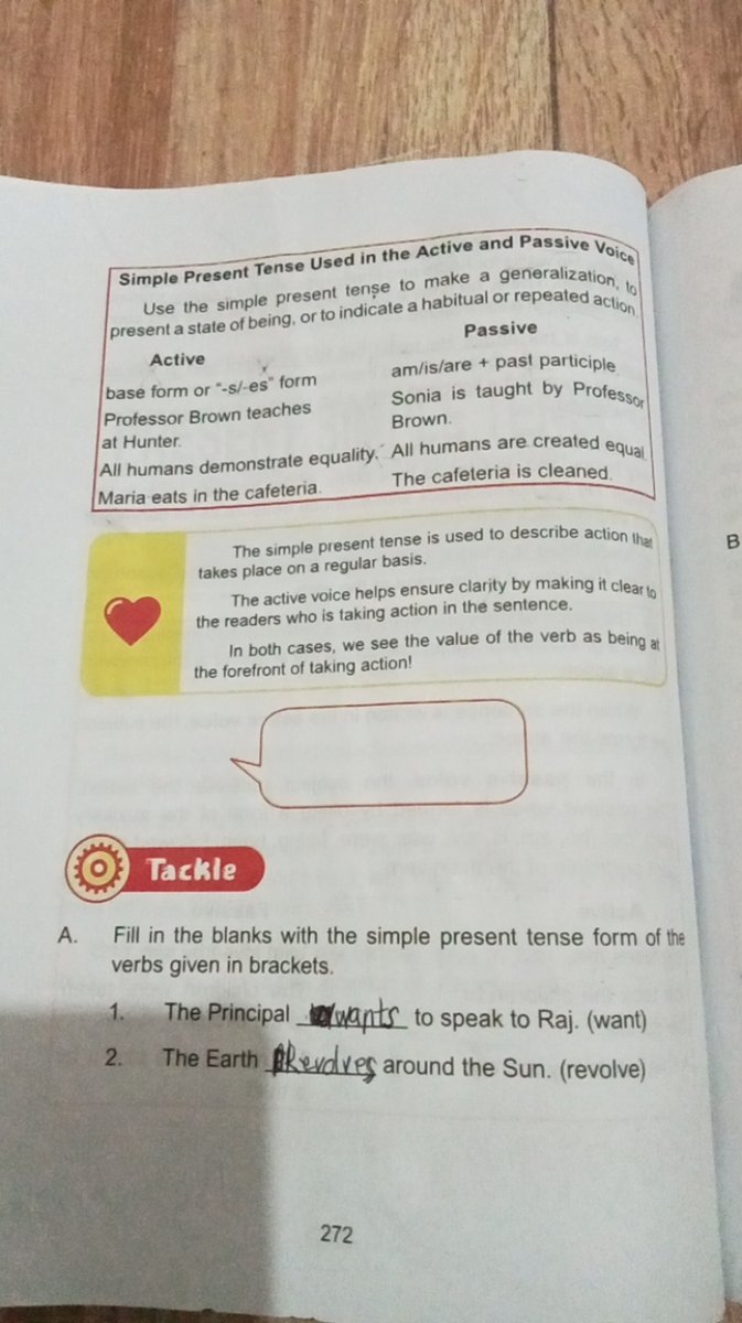 Fill in the blanks with the simple present tense form of the verbs given