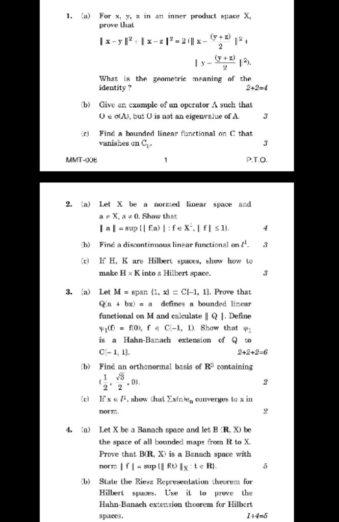 (a) For x, y, z in an inner product space X, prove that ||x-y||^2 + ||x-z..