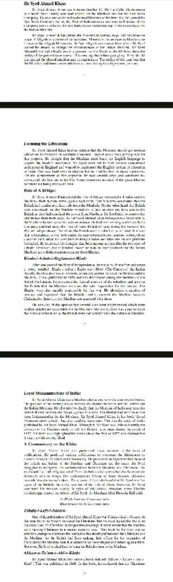 Sir Syed Ahmed Khan: Sir Syed Ahmed Khan was born on October 17, 1817, i..