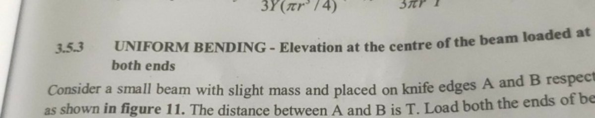 3.5.3 UNIFORM BENDING - Elevation at the centre of the beam loaded at bot..
