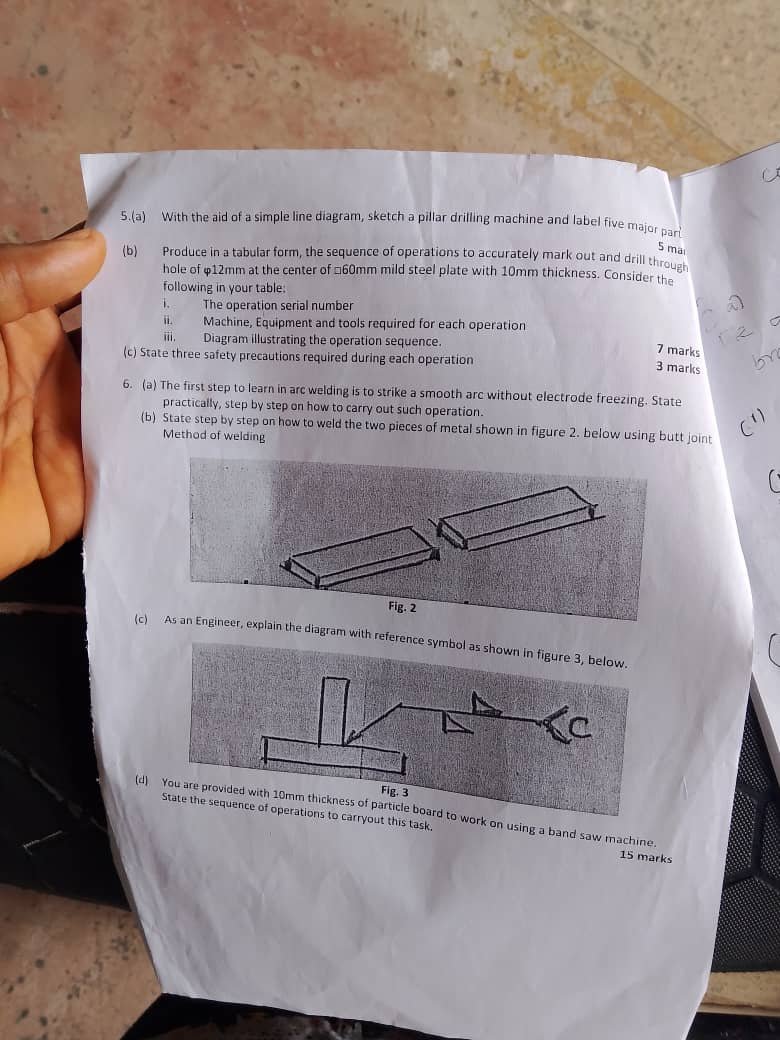 (a) With the aid of a simple line diagram, sketch a pillar drilling machi..