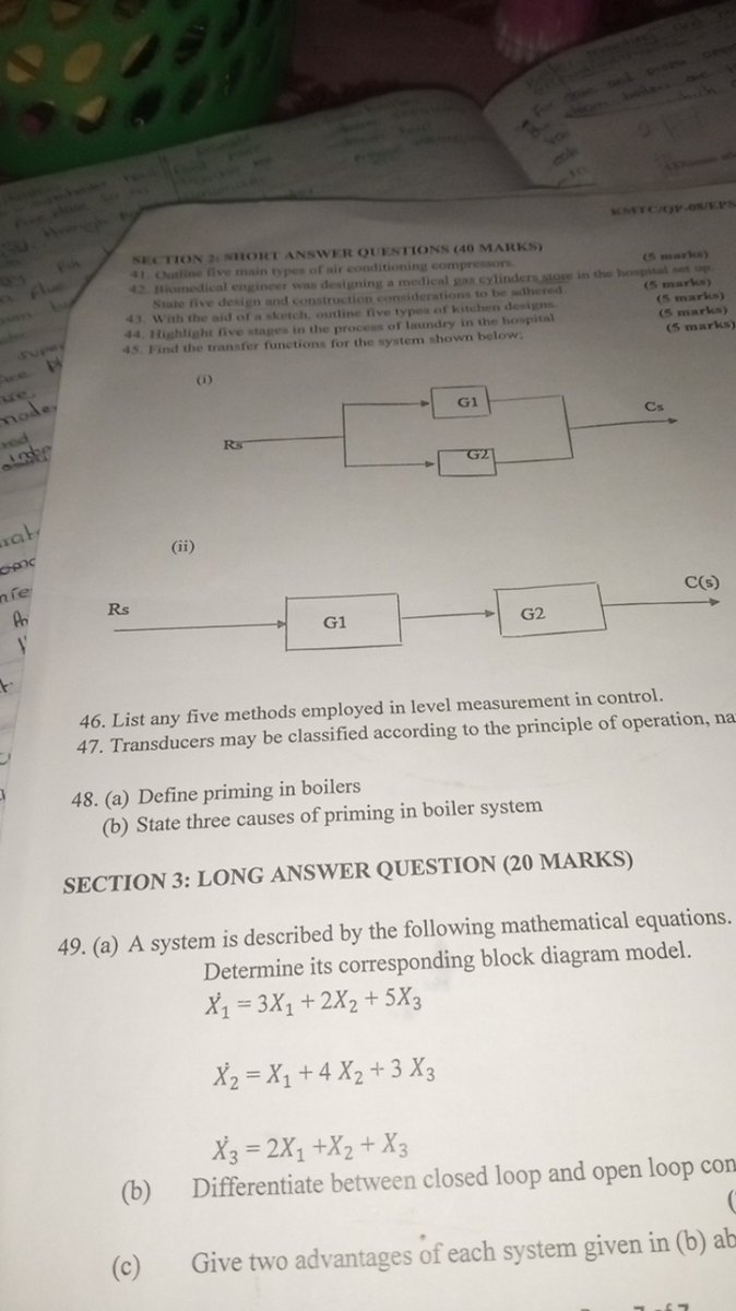 SECTION 2: SHORT ANSWER QUESTIONS (40 MARKS) Outline five main types of