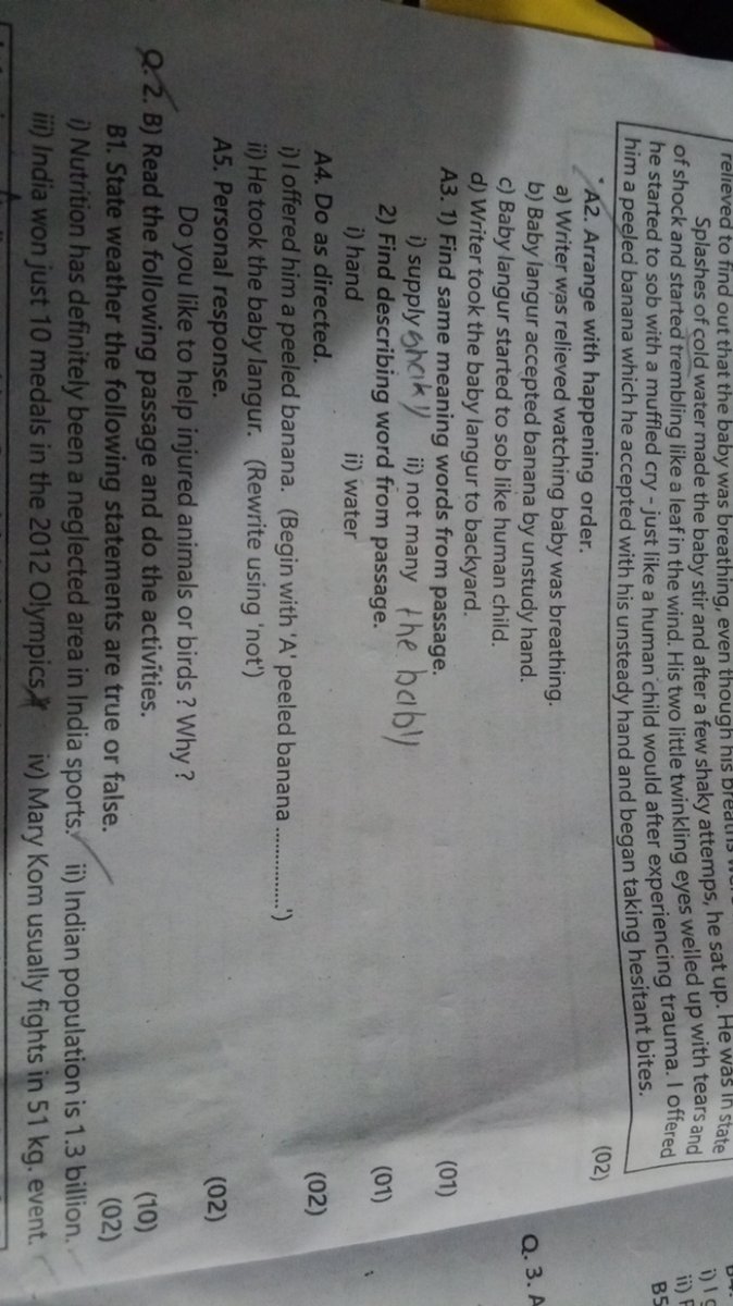 Here is a passage followed by several questions. Read the passage careful..
