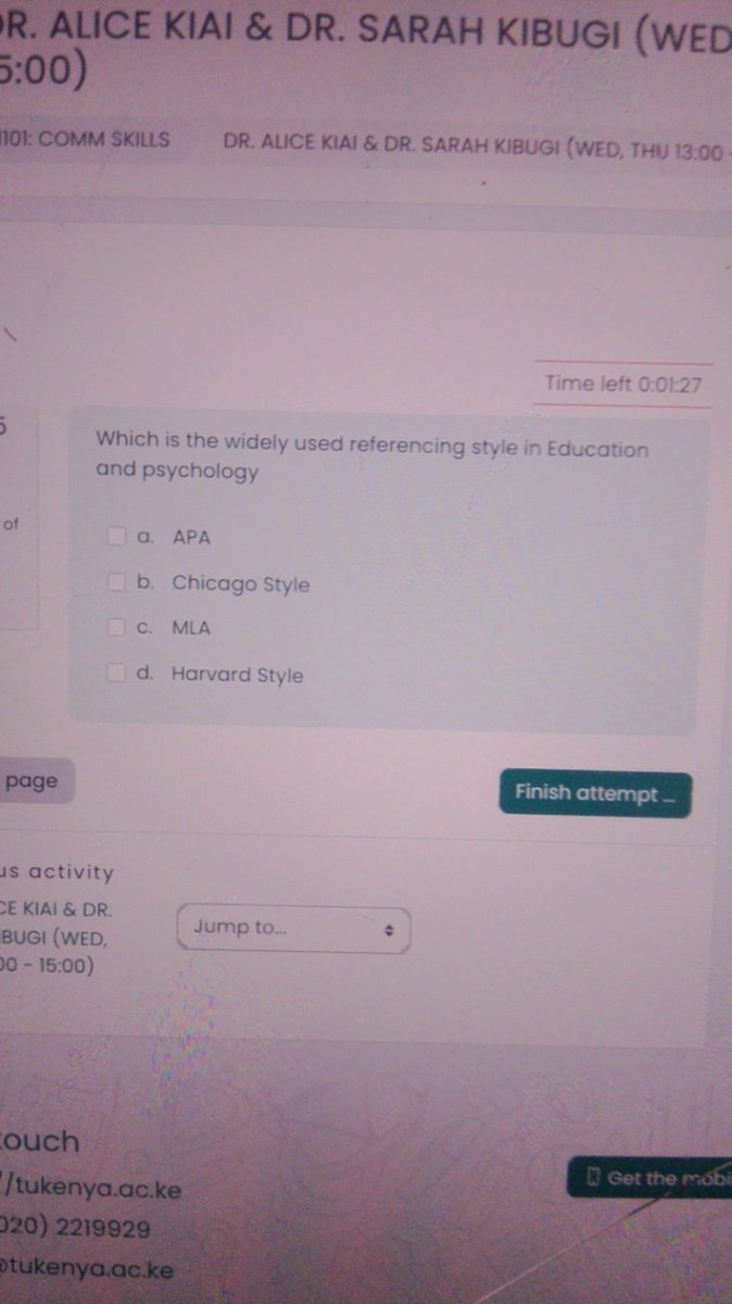 Which is the widely used referencing style in Education and psychology?