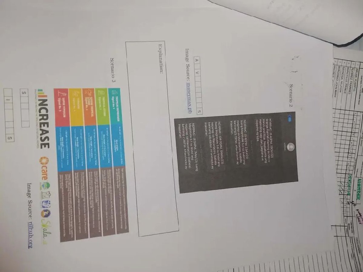 The user has provided an image containing two scenarios (Scenario 2 and S..