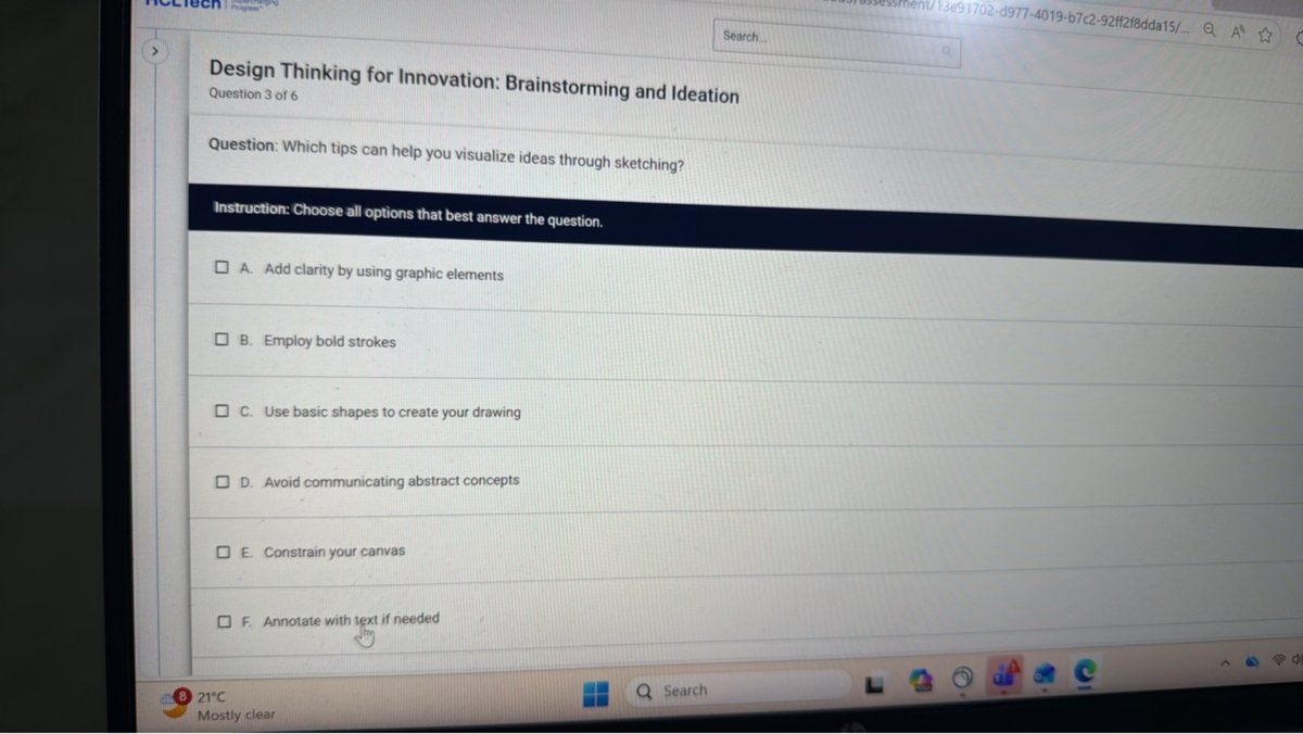 Design Thinking for Innovation: Brainstorming and Ideation Question 3 of