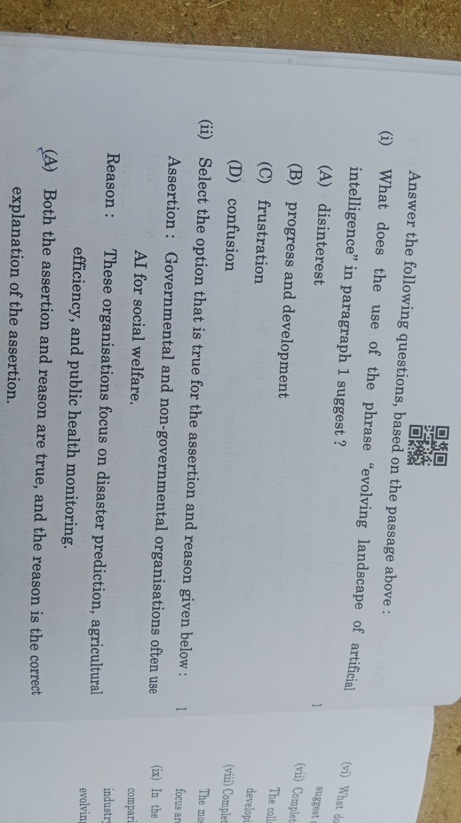 Answer the following questions, based on the passage above: (i) What doe..