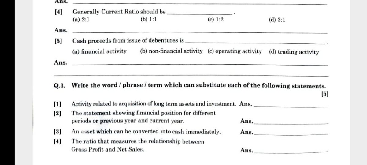 Q.3. Write the word / phrase / term which can substitute each of the foll..