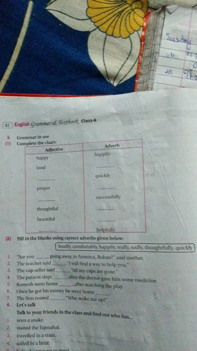 Grammar in use (1) Complete the chart: | Adjective | Adverb