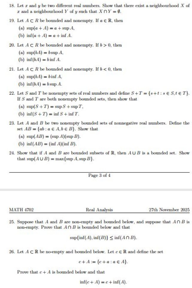 Let x and y be two different real numbers. Show that there exist a neighb..