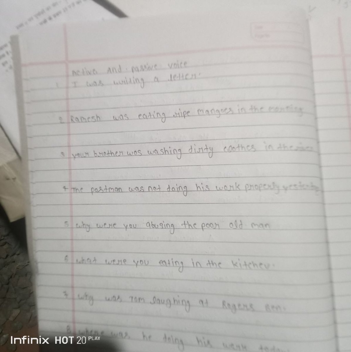 Here are some sentences related to active and passive voice. Please conve..