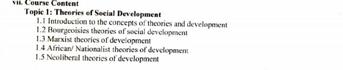 vii. Course Content Topic 1: Theories of Social Development 1.1 Introduct..
