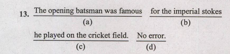 The opening batsman was famous for the imperial stokes he played on the c..