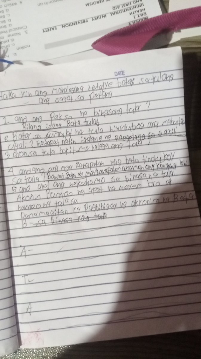 Tukuyin ang mahalagang detalye batay sa tulang binasa at isulat ang sagot..