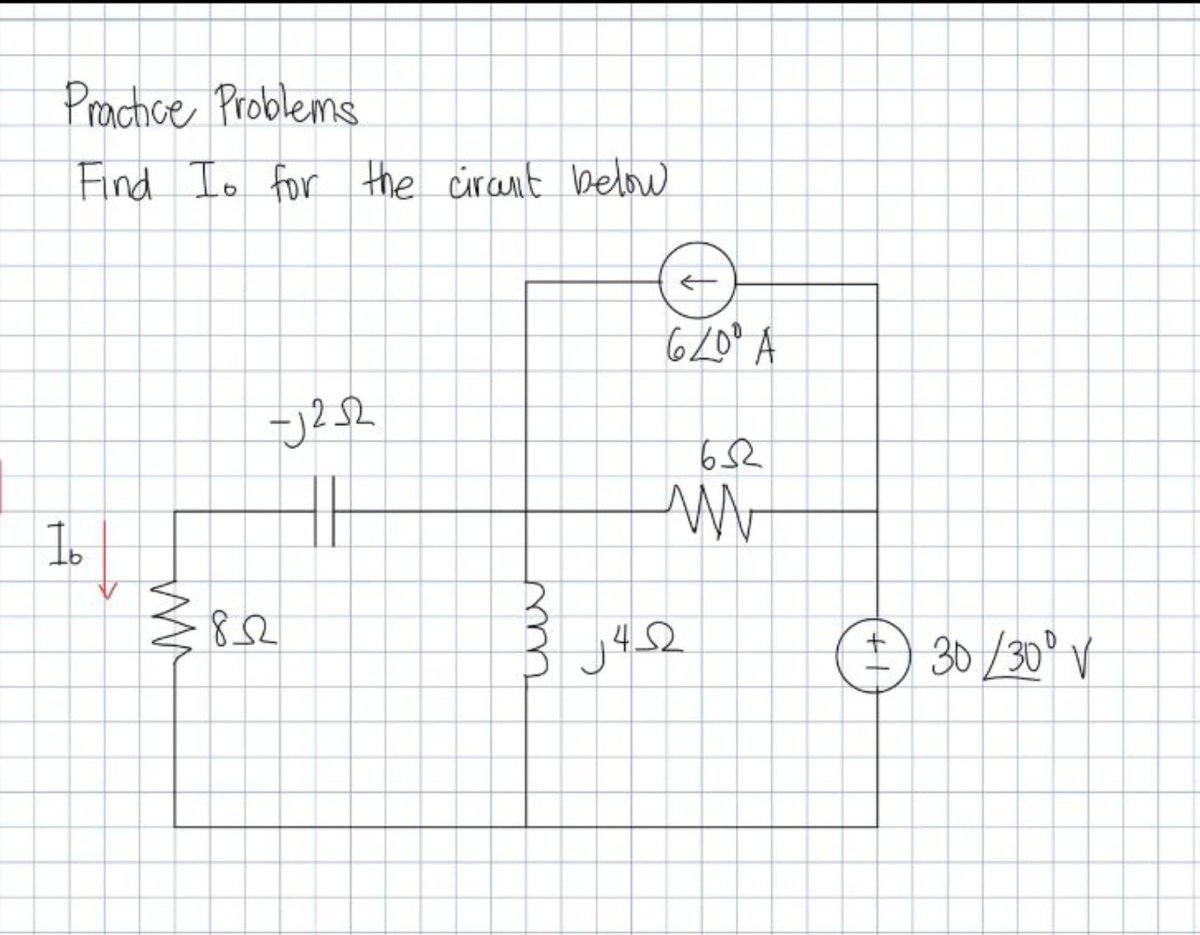 Practice Problems Find Io for the circuit below (Circuit diagram with co..
