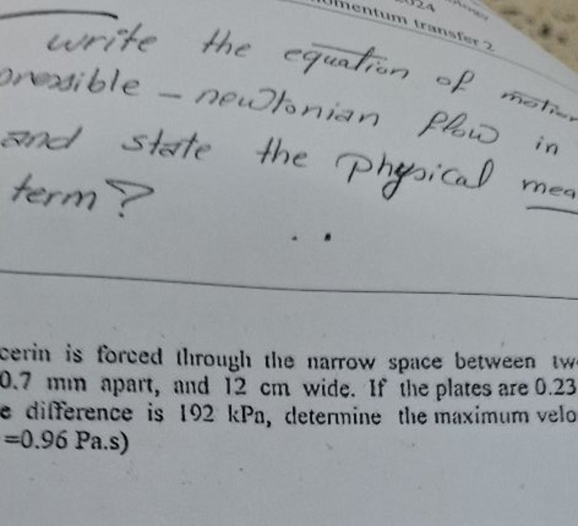Write the equation of motion for incompressible Newtonian flow and state