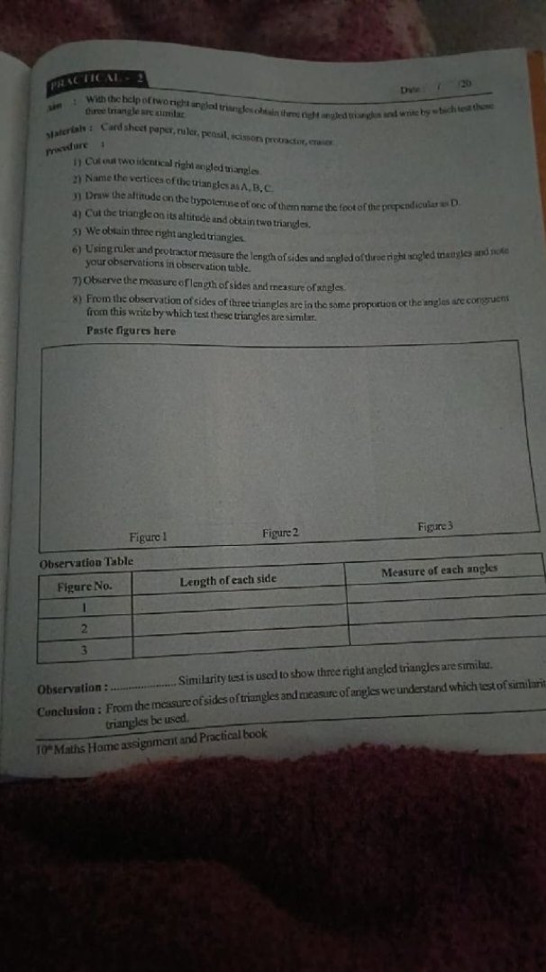Practical - 2 Aim: With the help of two right-angled triangles, obtain t..