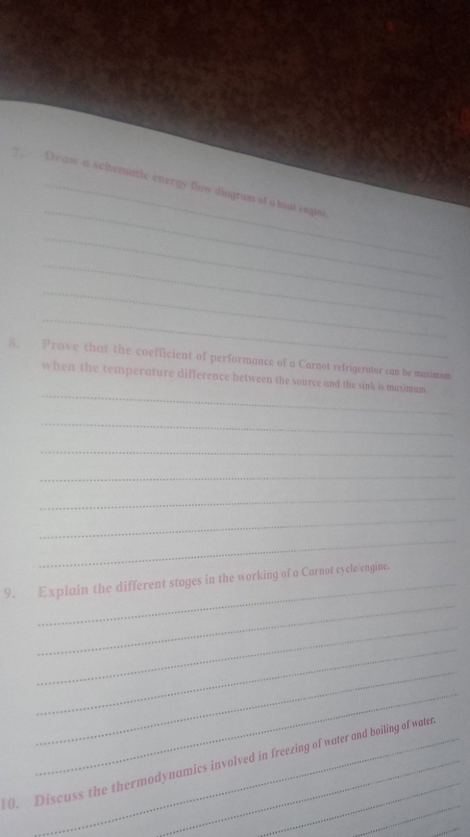 Draw a schematic energy flow diagram of a heat engine. Prove that the coe..