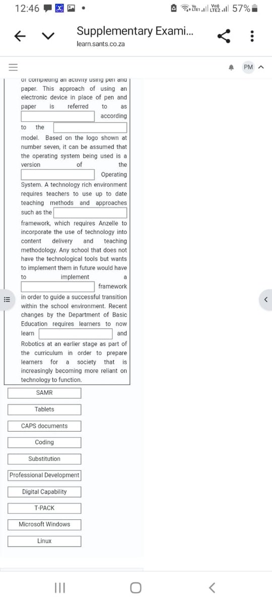 of completing an activity using pen and paper. This approach of using an