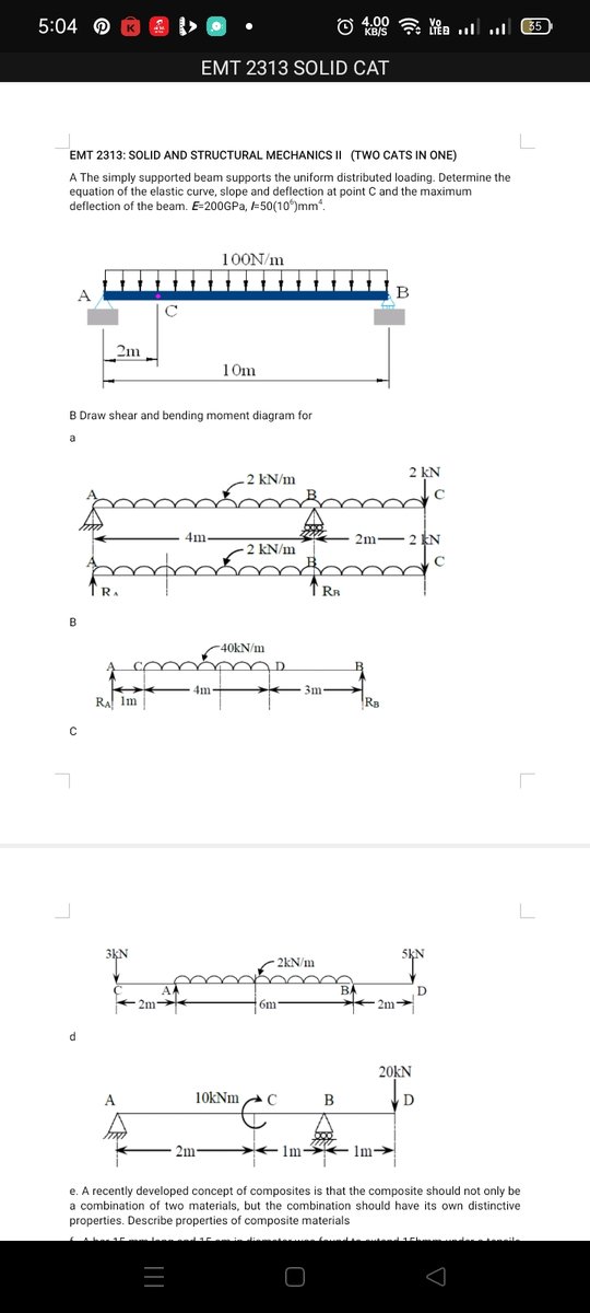 EMT 2313: SOLID AND STRUCTURAL MECHANICS II (TWO CATS IN ONE) A. The sim..