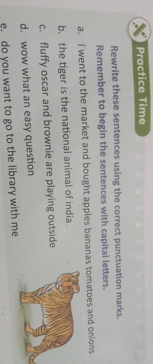 Rewrite these sentences using the correct punctuation marks. Remember to