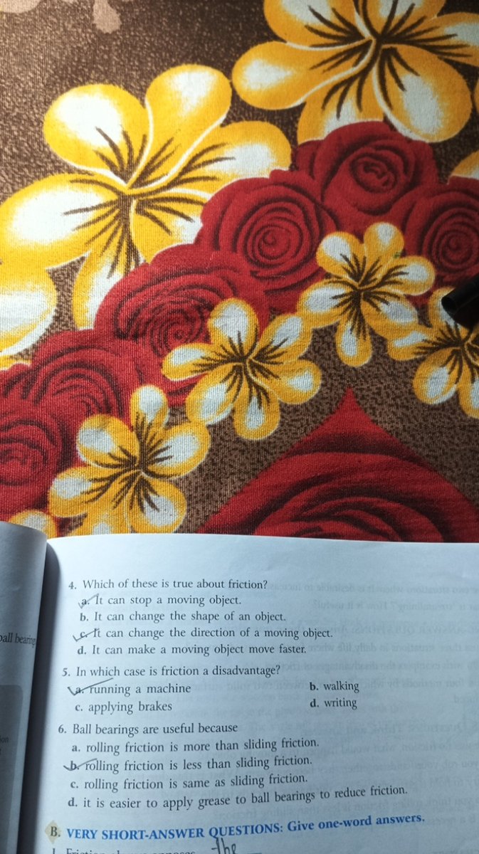 Which of these is true about friction? a. It can stop a moving object. b...