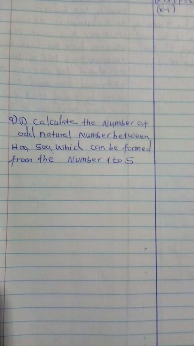 Calculate the number of odd natural numbers between 400 and 500 which can..