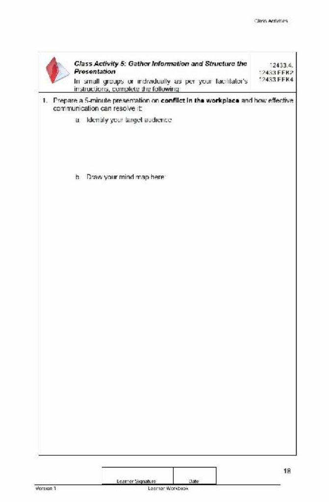 Class Activity 5: Gather Information and Structure the Presentation In s..