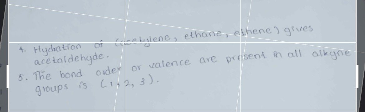 Hydration of (acetylene, ethane, ethene) gives acetaldehyde. The bond ord..