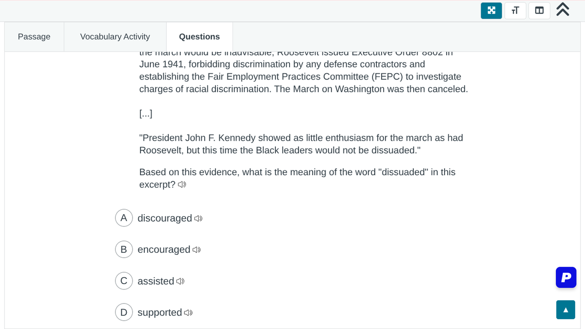 Based on this evidence, what is the meaning of the word "dissuaded" in th..