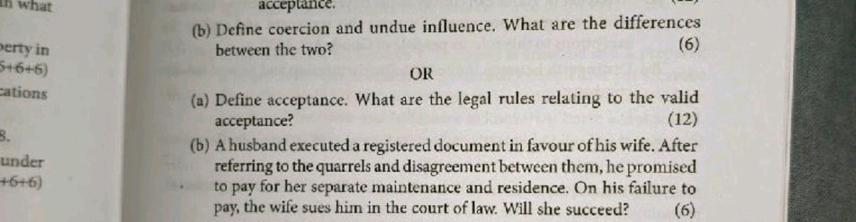 Define coercion and undue influence. What are the differences between the..