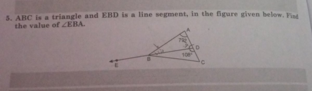ABC is a triangle and EBD is a line segment, in the figure given below. F..