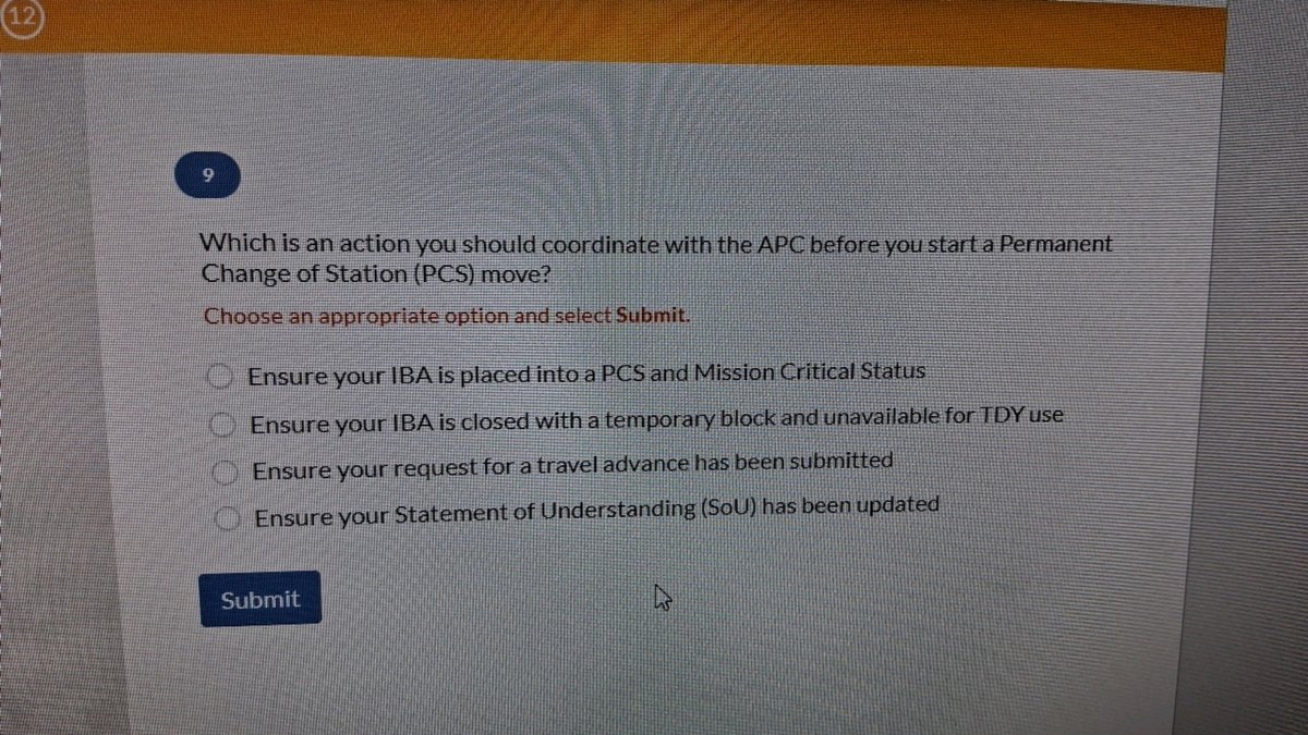 Which is an action you should coordinate with the APC before you start a
