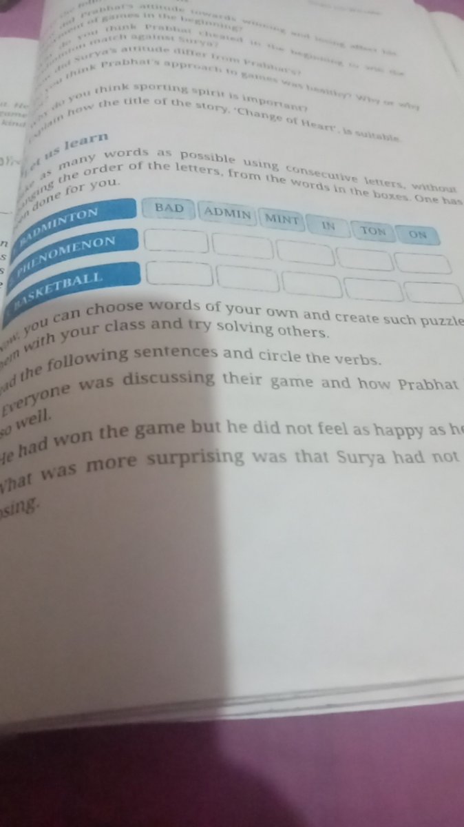 Let us learn Make as many words as possible using consecutive letters, w..