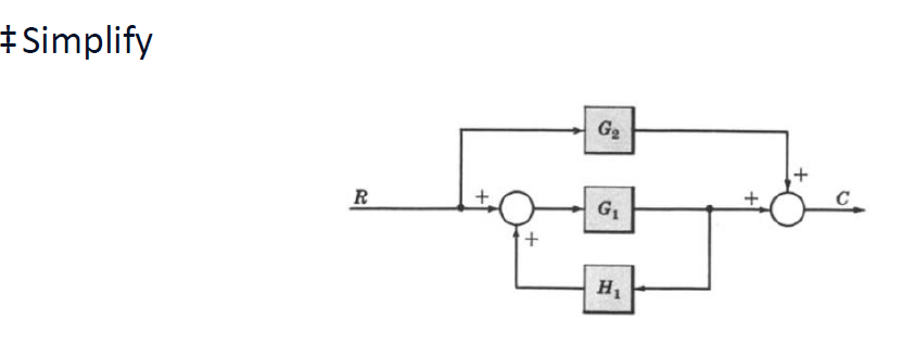 Simplify the following block diagram to find the overall transfer functio..