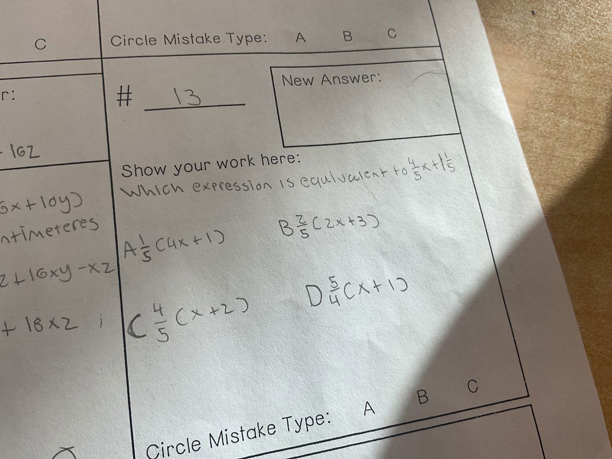 Show your work here: Which expression is equivalent to \frac{4}{5}x + \fr..