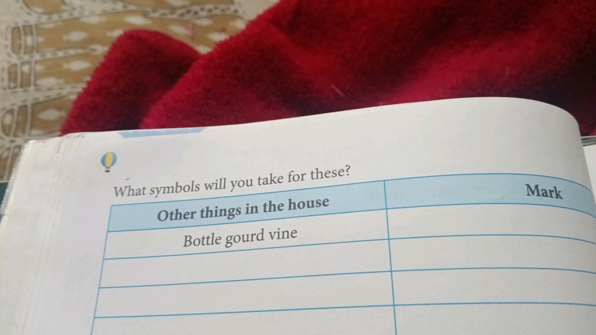What symbols will you take for these? | Other things in the house | Mark..