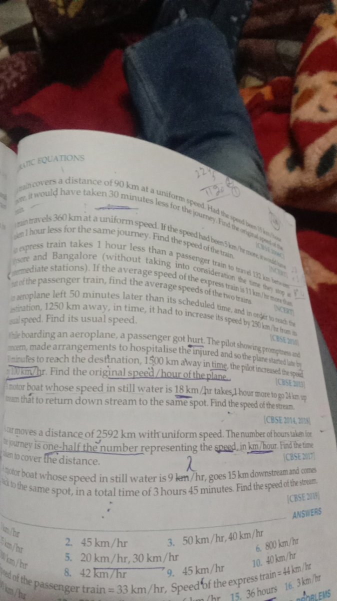 A train covers a distance of 90 km at a uniform speed. Had the speed been..