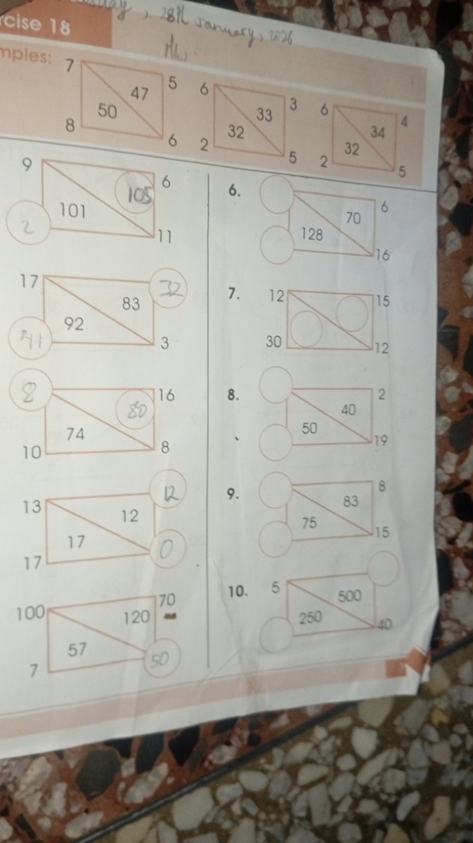 The image shows a series of diagrams, each containing a rectangle divided..