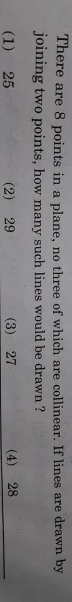 There are 8 points in a plane, no three of which are collinear. If lines