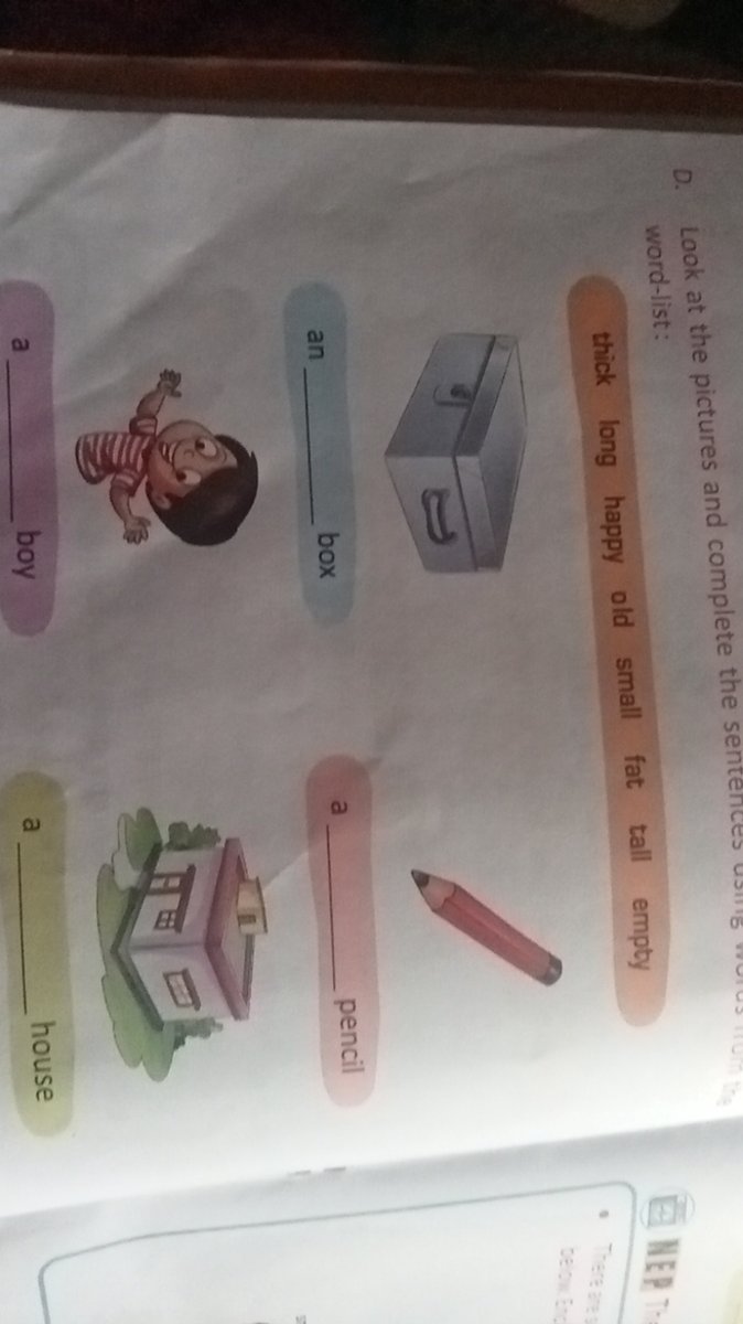 Look at the pictures and complete the sentences using words from the word..