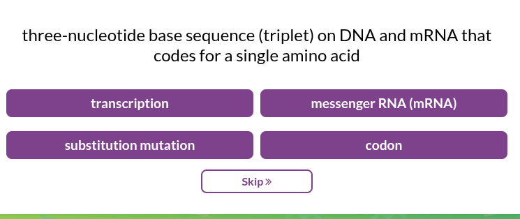 three-nucleotide base sequence (triplet) on DNA and mRNA that codes for a..