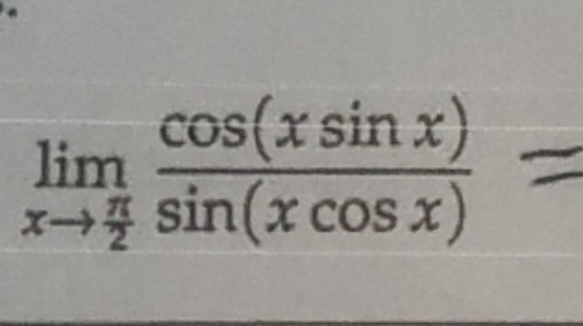 lim cos(x sin x) - sin(x cos x) | Filo